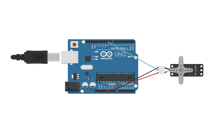 Circuit design Servo Motor - Tinkercad