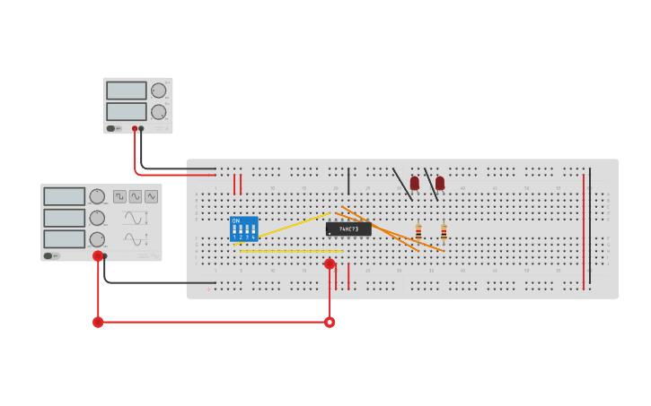 Circuit design JK Flip-Flop - Tinkercad