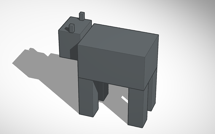 3D design minecraft cow - Tinkercad