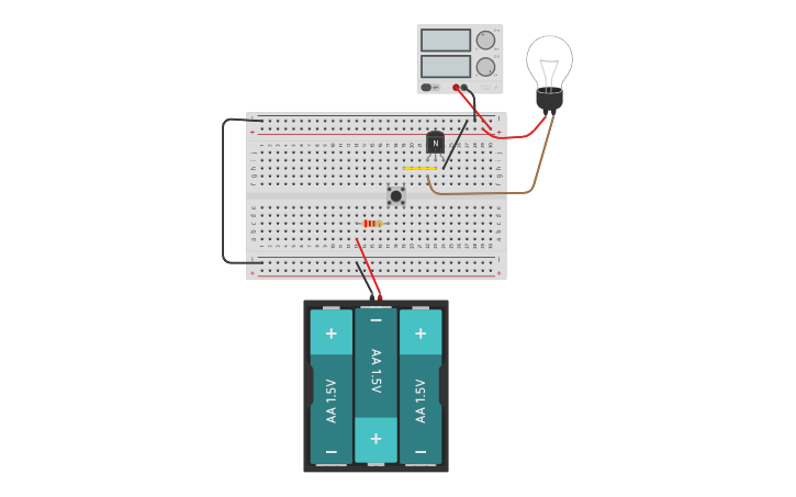 Circuit design Transistor ON OFF - Tinkercad