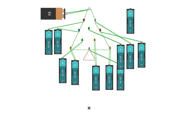 Circuit design Árvore de Natal - Tinkercad