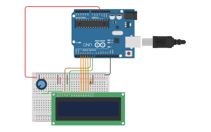 Circuit design Exec_Exp08_DisplayLCD - Tinkercad