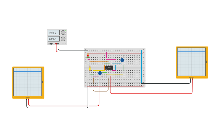 Circuit design Astable Multivibrator IC 555 Timer | Tinkercad