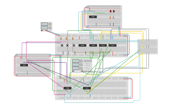 Circuit design Flip flop jk - Tinkercad