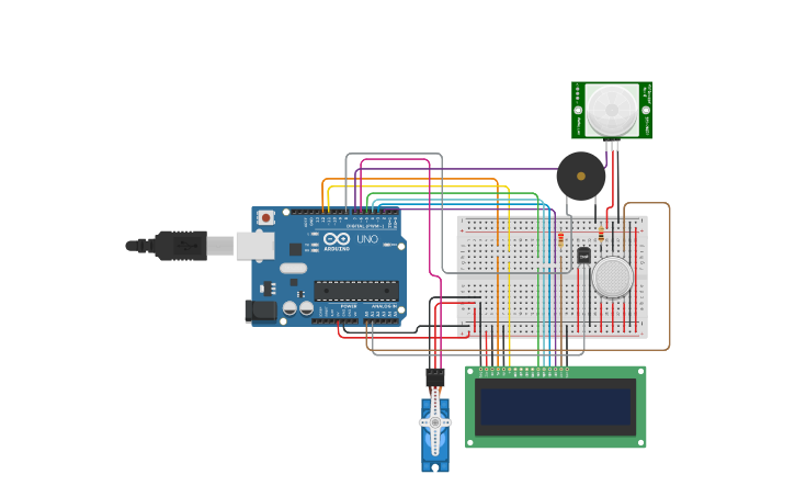 Circuit design Automated Smart Home System - Tinkercad