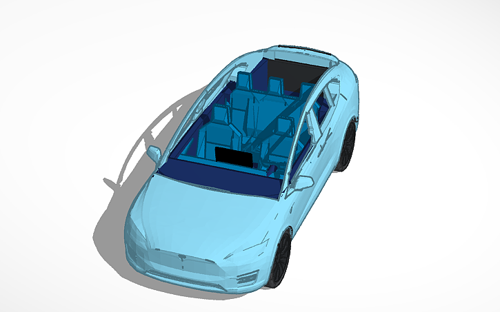 3D design Tesla Model X Plaid - Tinkercad
