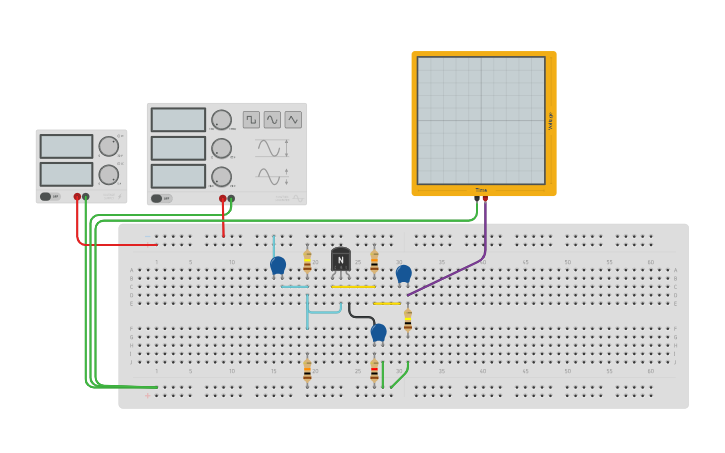 Circuit design CLASS A SINGLE-STAGE AMPLIFIER V2 | Tinkercad
