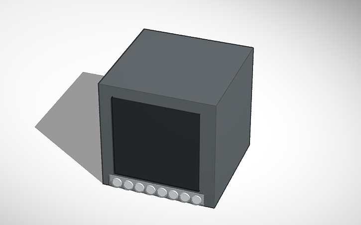 3D design TV monitor screen - Tinkercad