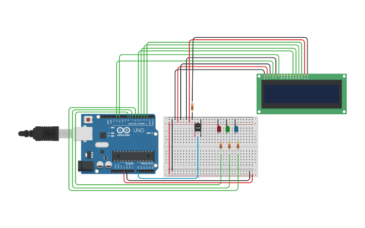 Circuit design Temperature Monitoring System - Tinkercad