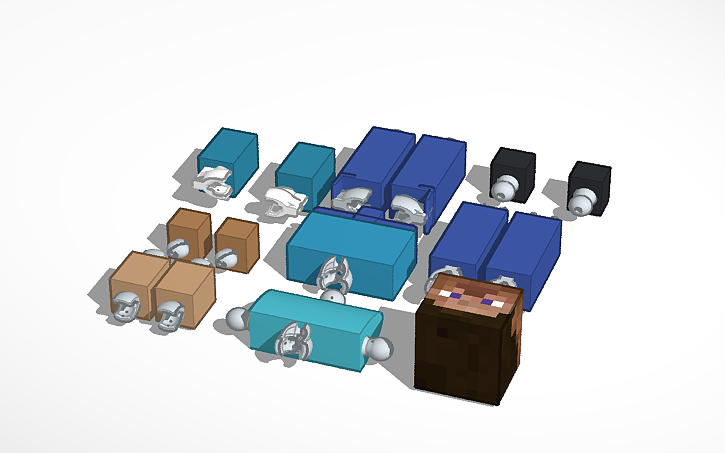 3D design minecraft Steve - Tinkercad