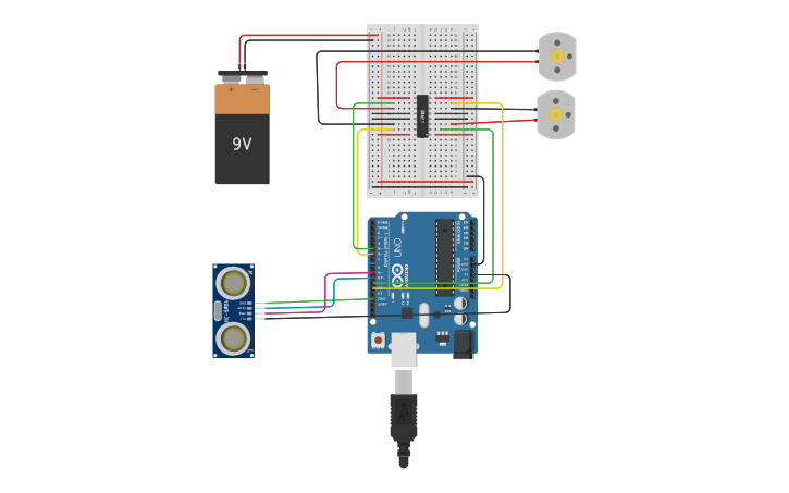 Circuit Design Sumo Bot Arduino Lab 3 Final Code Level 1 Tinkercad