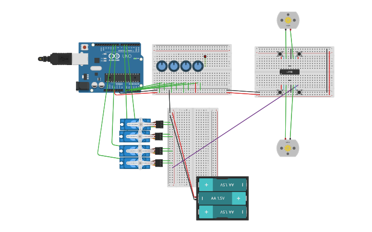 Circuit design robot arm (манипулятор) | Tinkercad