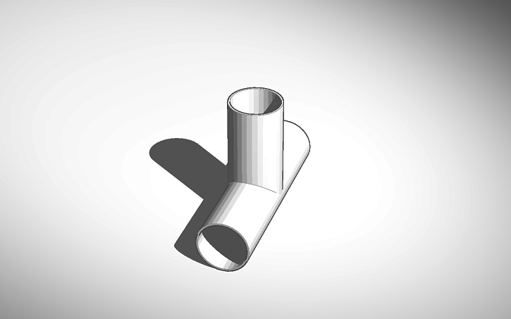 3D design T-Pipe - Tinkercad