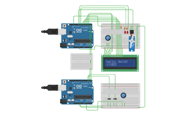 Circuit design Serial Communication - Tinkercad