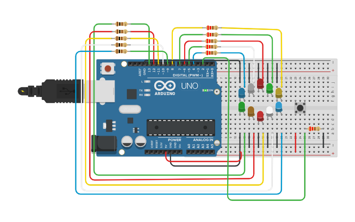 Circuit design Ruleta_Led_Arduino - Tinkercad
