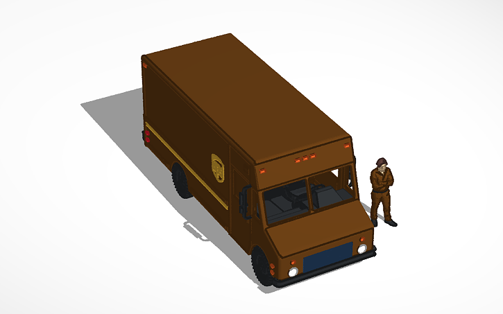 3D design UPS delivery van - Tinkercad