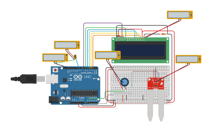 Circuit design Copy of LCD Y POTENCIOMETRO | Tinkercad