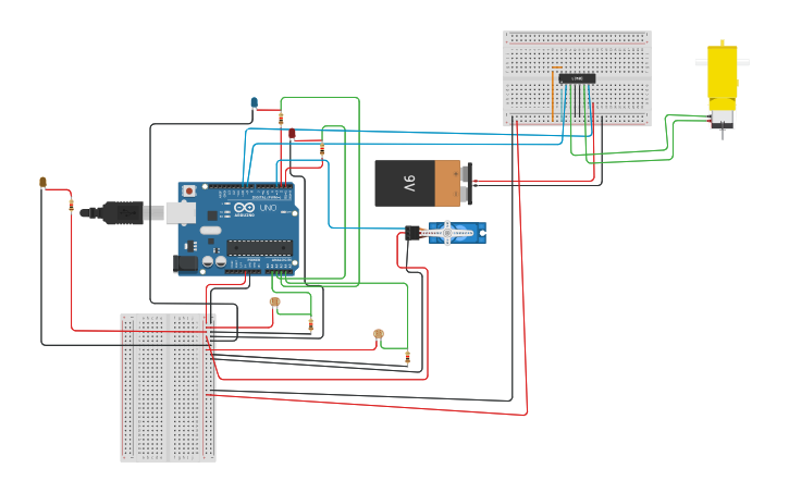 Circuit design Control Unit Robot - Tinkercad