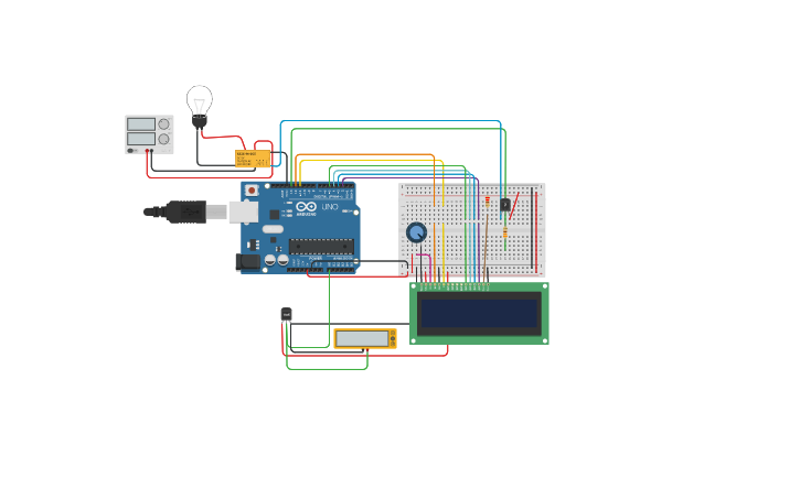 Circuit design Projet L1 SPI Montage de base capteur de température - Tinkercad