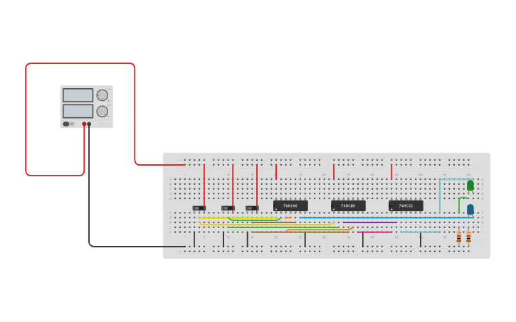 Circuit Design Full Adder Tinkercad