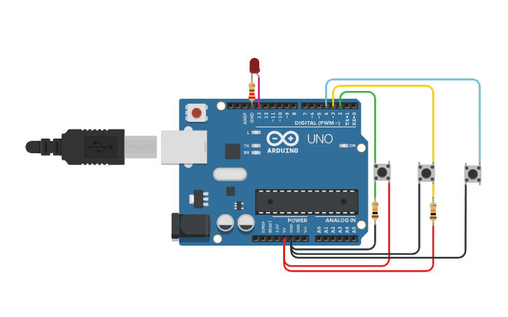 Circuit design Pull-down and Pull-up Resistor Demo with LED (No ...