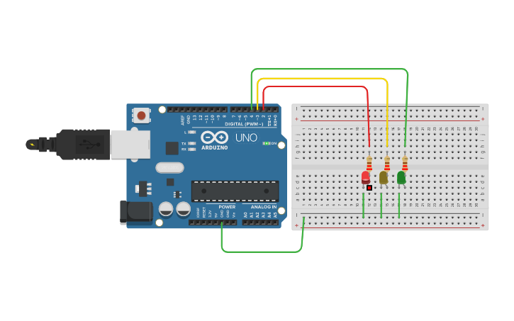 Circuit design Semaforo Arduino | Tinkercad