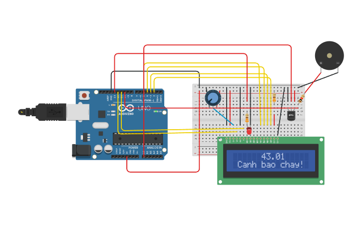 Circuit design TempSensor - Tinkercad