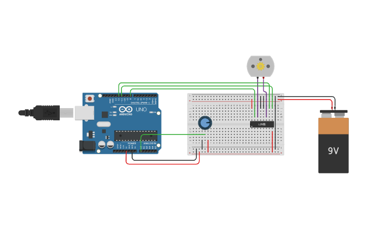 Circuit Design Variation Moteur Tinkercad