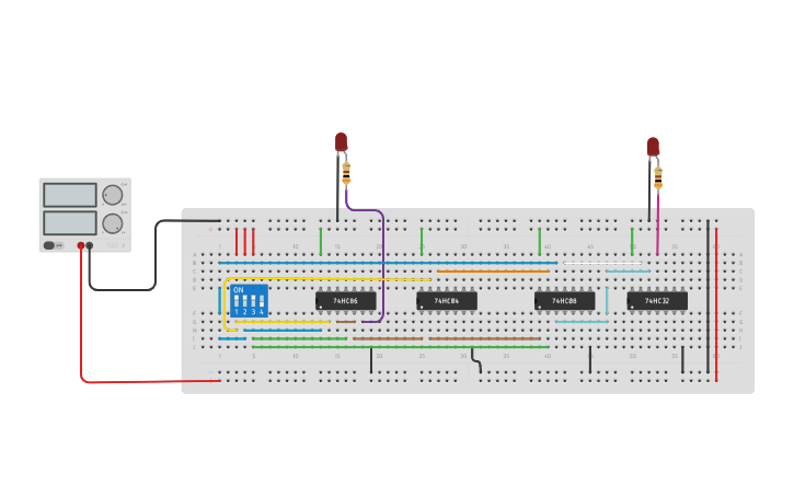 Circuit design Full subtractor using basic gates | Tinkercad