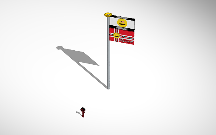 3D design drip flags on the drip pole | Tinkercad