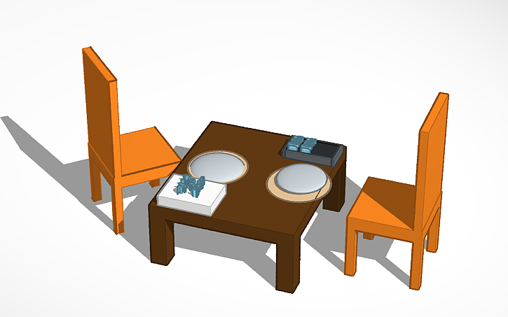 3d Design Table And Chairs Tinkercad