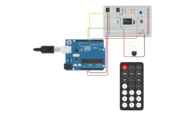 Circuit design Iluminação controle remoto - Tinkercad