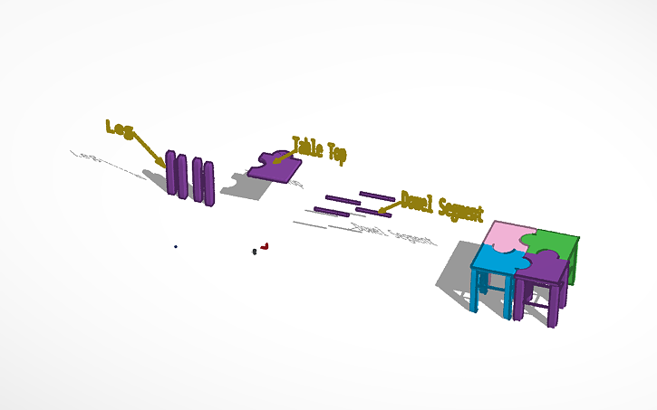 3D design Puzzle Stool - Tinkercad