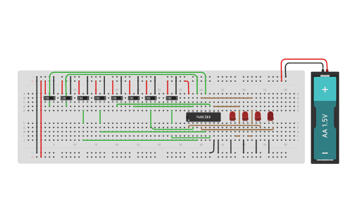 Circuit design Activity#6-4-BIT ADDER | Tinkercad