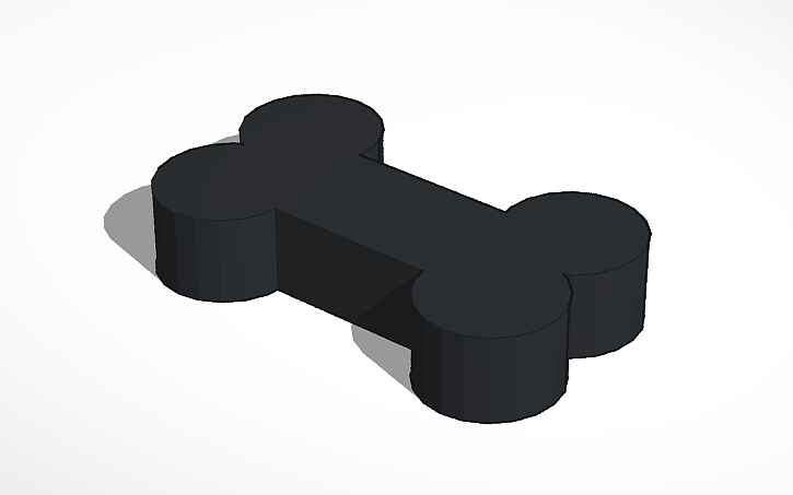3D design dog bone - Tinkercad