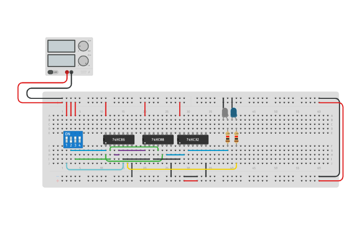 Circuit design Rayhan Diff_1103220039_11_TPModul2 - Tinkercad