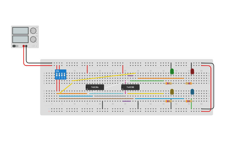 Circuit design 2:4 Decoder - Tinkercad