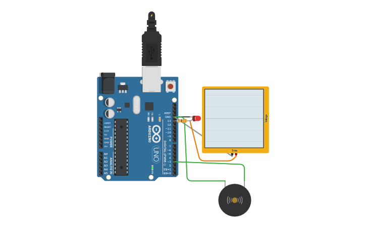 Circuit design Copy of S.O.S Código Morse | Tinkercad