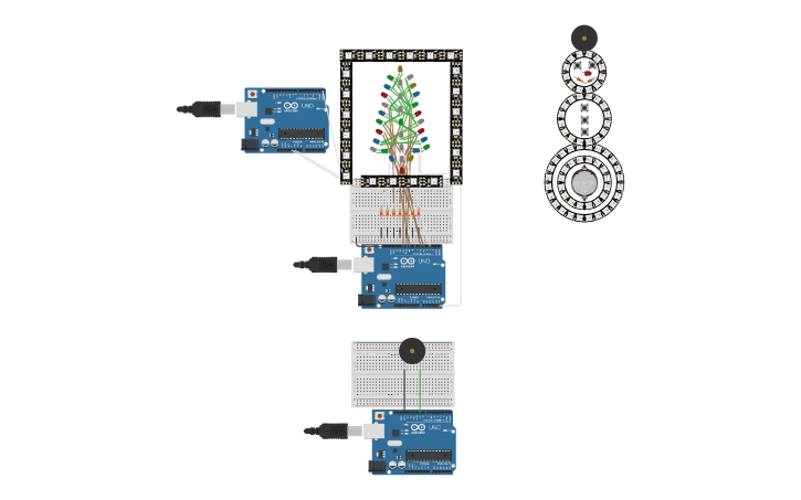 Circuit design Holiday Light Show 2019 | Tinkercad