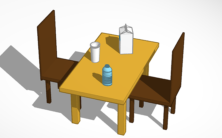 3D design table and chair | Tinkercad