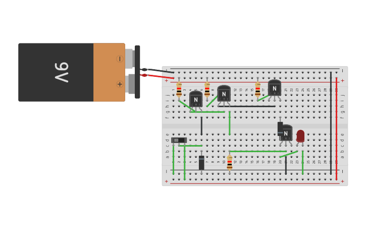 Circuit design TTL NOT gate - Tinkercad