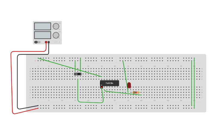 Circuit design NOT GATE | Tinkercad