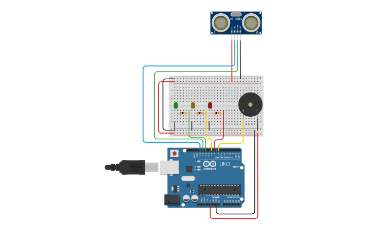 Circuit design SENSOR DE CARRO - Tinkercad