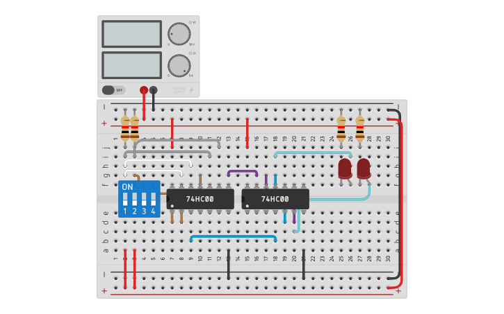 Circuit design D FLIP FLOPS USING NAND GATES - Tinkercad