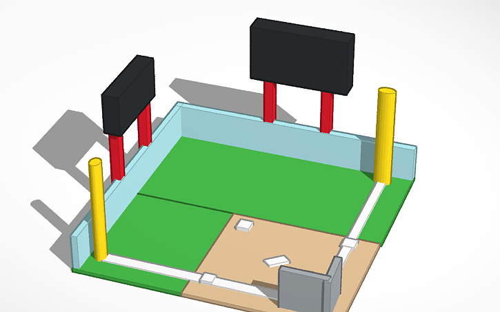 3D design baseball field - Tinkercad