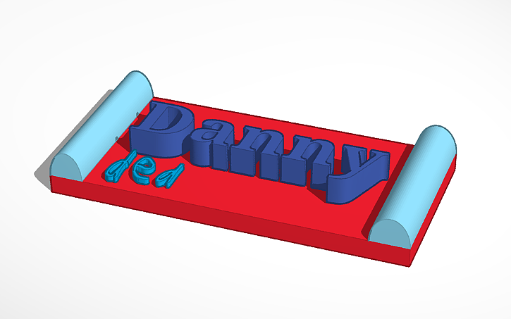 3D design name tag - Tinkercad
