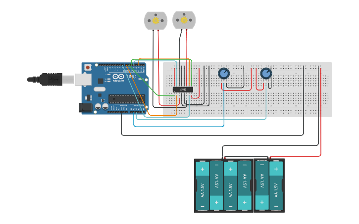 Circuit design DC motor | Tinkercad