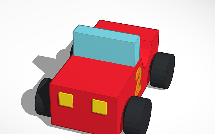 3D design Race car with rolling wheels - Tinkercad