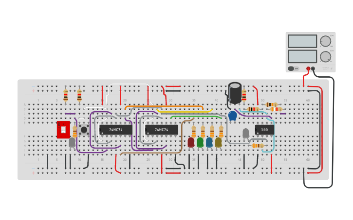 Circuit design Eng NEFO / 8 Bits Shift Register - Tinkercad