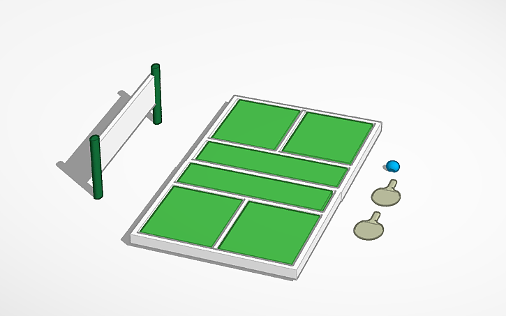 3D design Pickleball Court - Tinkercad